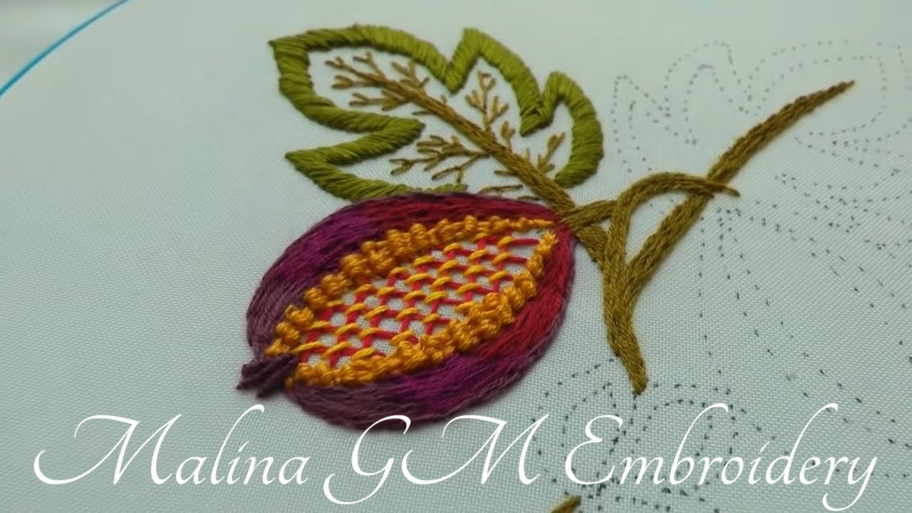 Jacobean Embroidery : Sweet Fig | Easy Stitches | Easy Design - YouTube