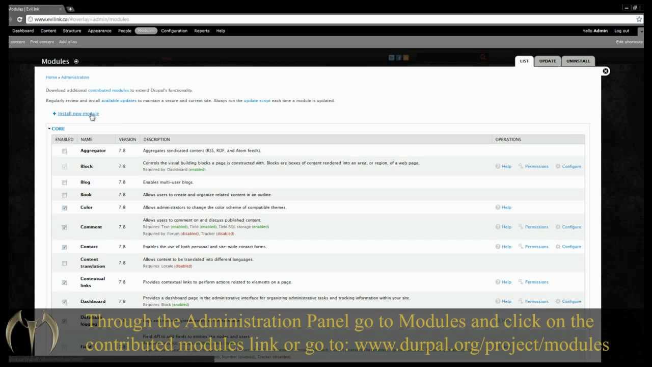 Downloading and Installing the Captcha Module for Drupal 7 - YouTube