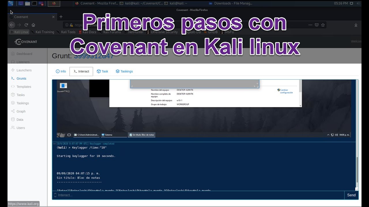 Primeros pasos con Covenant en kali linux: Crear listener y launcher - YouTube
