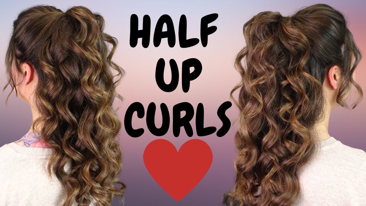 Voluminous Half Up Half Down Curly Hairstyle Hair Tutorial YouTube