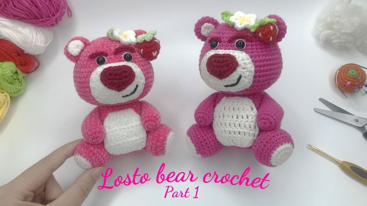 How to crochet Lotso Bear part 1/3- Crochet head- Easy amigurumi ...