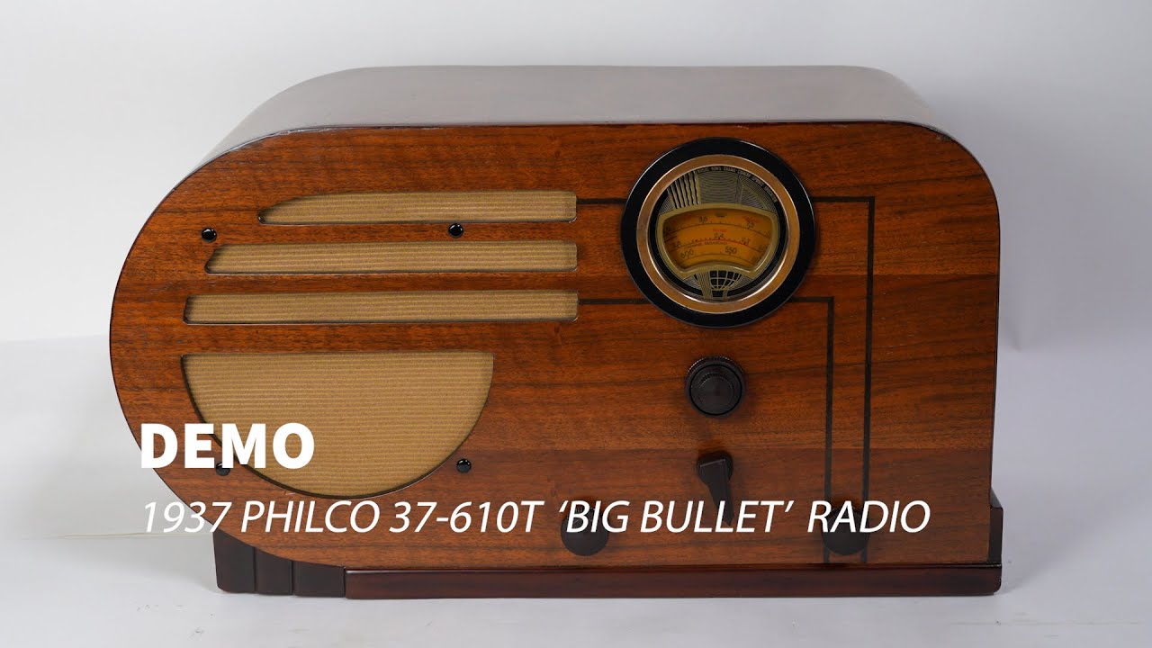 Demo of 1937 Philco 37-610 'Big Bullet' Radio + Bluetooth Retrofit ...