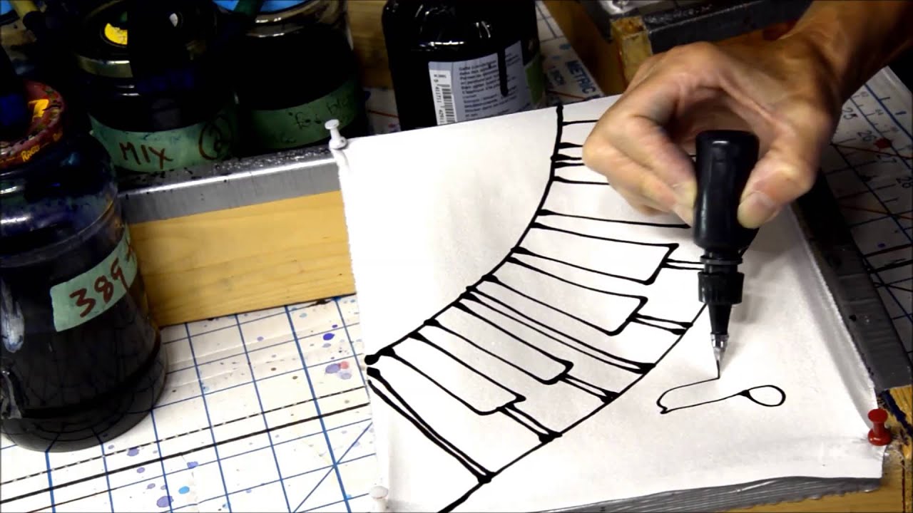 HOW TO DRAW A PIANO KEYBOARD for silk painting MUSIC Part 1 - YouTube