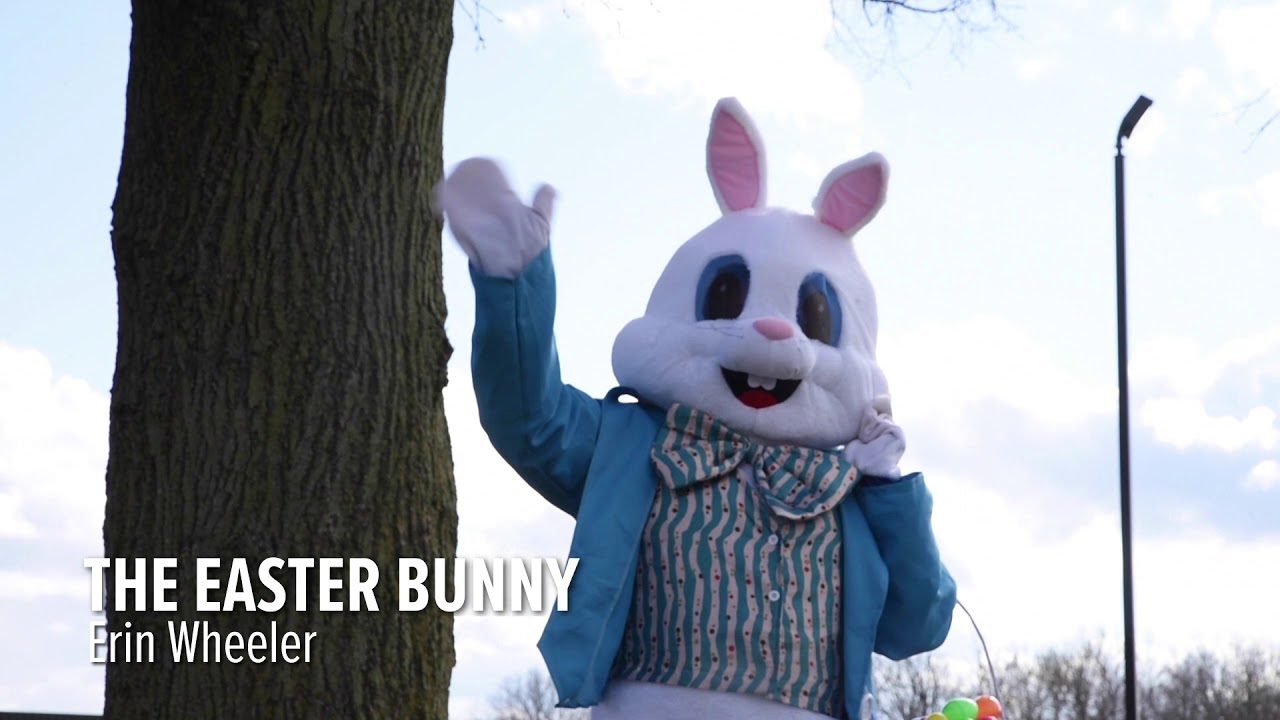 The Easter Bunny waves at passersby outside of Twisters in Parchment ...
