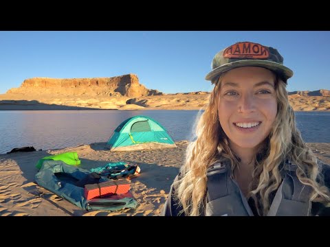 overnight alone on desert island and exploring canyons - YouTube