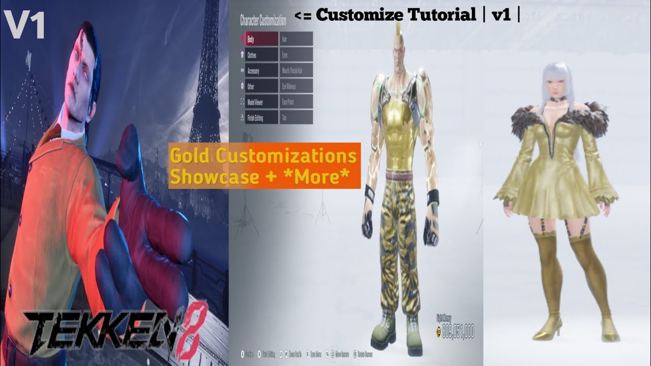 Tekken 8 - Gold Customizations Showcase {V1} - YouTube