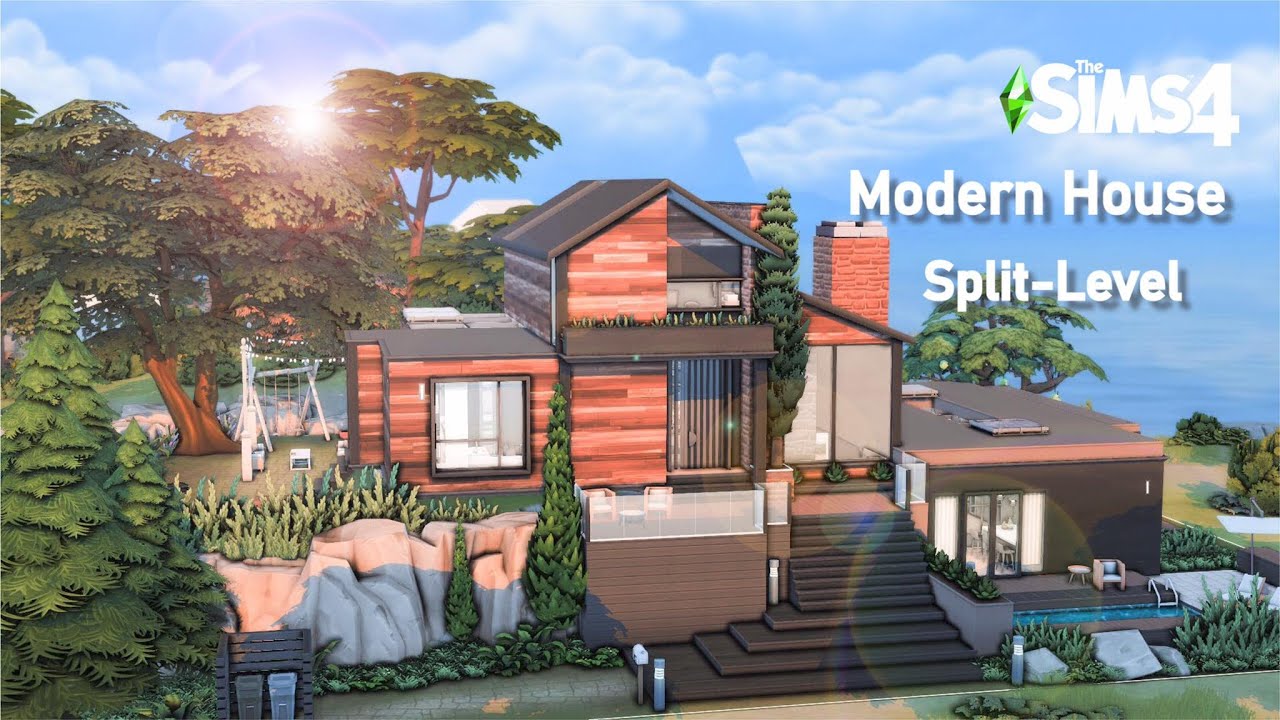 Modern House Split-Level | Stop Motion | The Sims 4 | No CC - YouTube