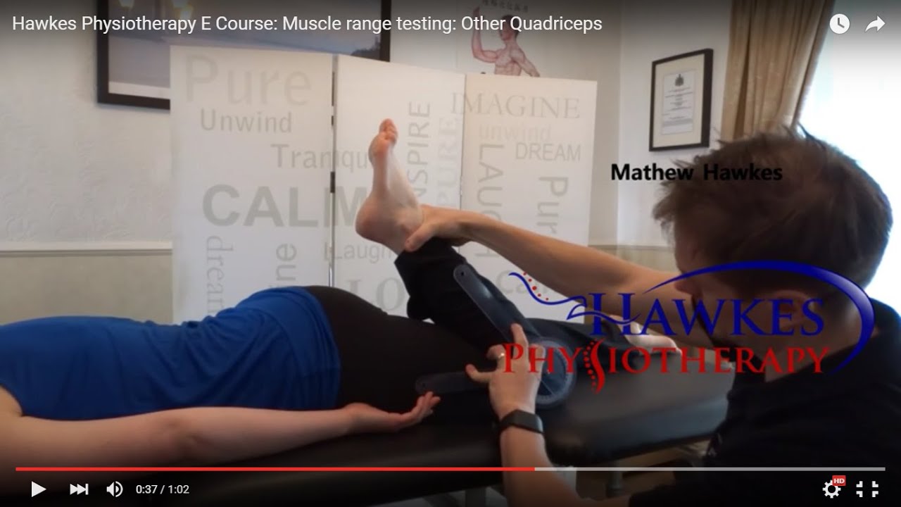 Hawkes Physiotherapy E Course: Muscle range testing: Other Quadriceps ...