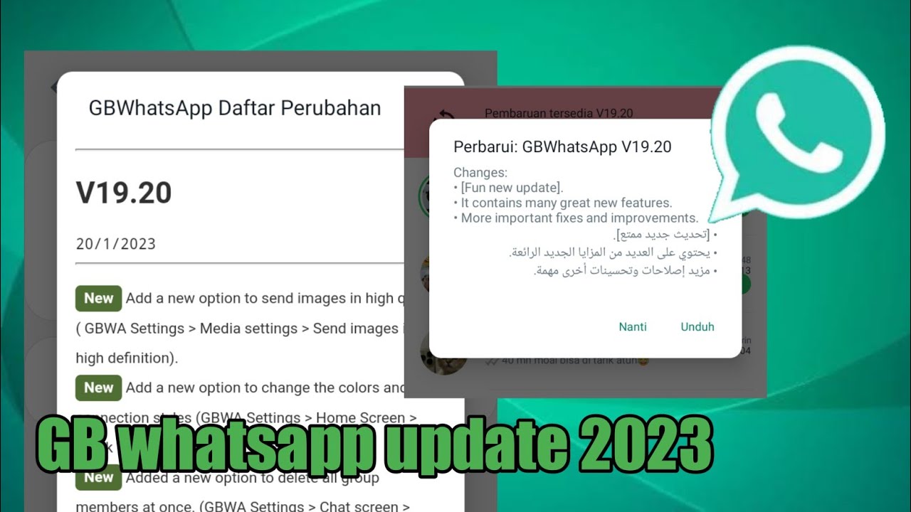 GBWHATSAPP V19.20 TERBARU 2023 | NEW GBWHATSAPP UPDATE 2023 - YouTube