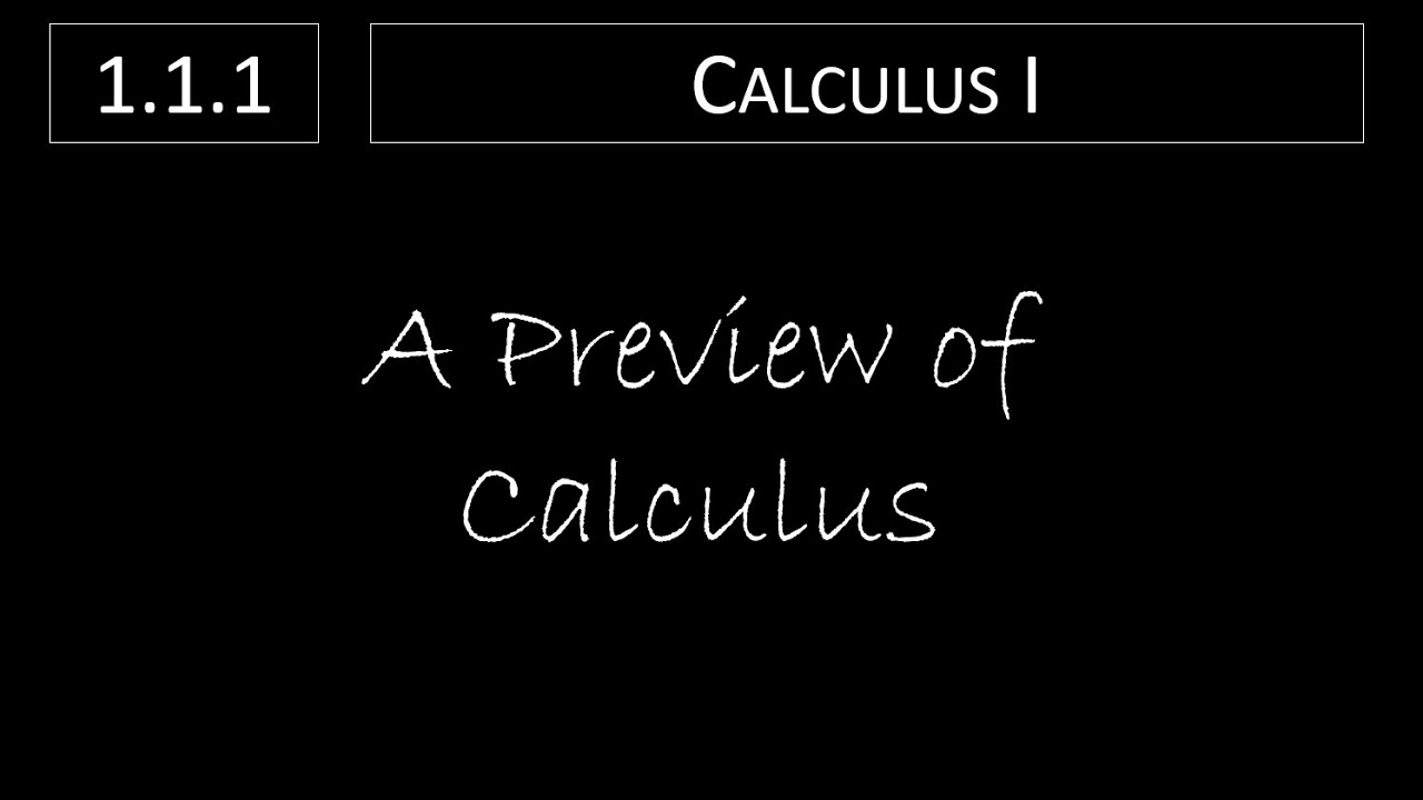 Calculus I - 1.1.1 A Preview of Calculus - YouTube