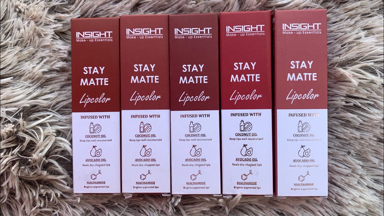 INSIGHT STAY MATTE Lipcolor Swatches in natural light - YouTube