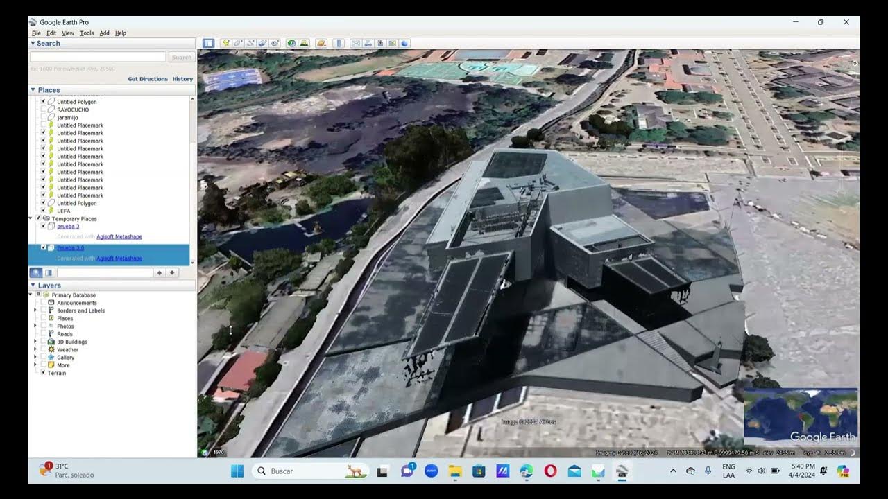 Como exportar un modelo 3D de Agisoft Metashape a Google Earth. - YouTube