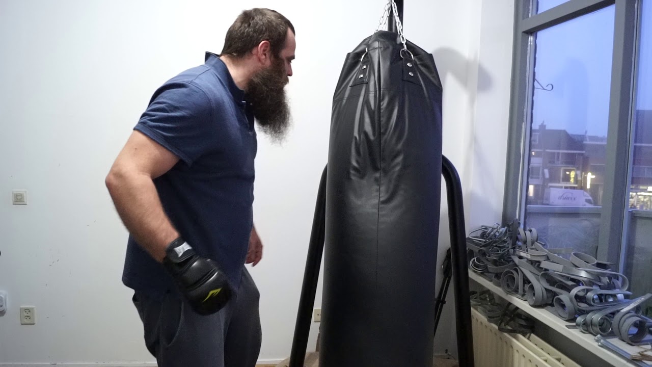 1 hard and explosive power punch against the punch bag - YouTube