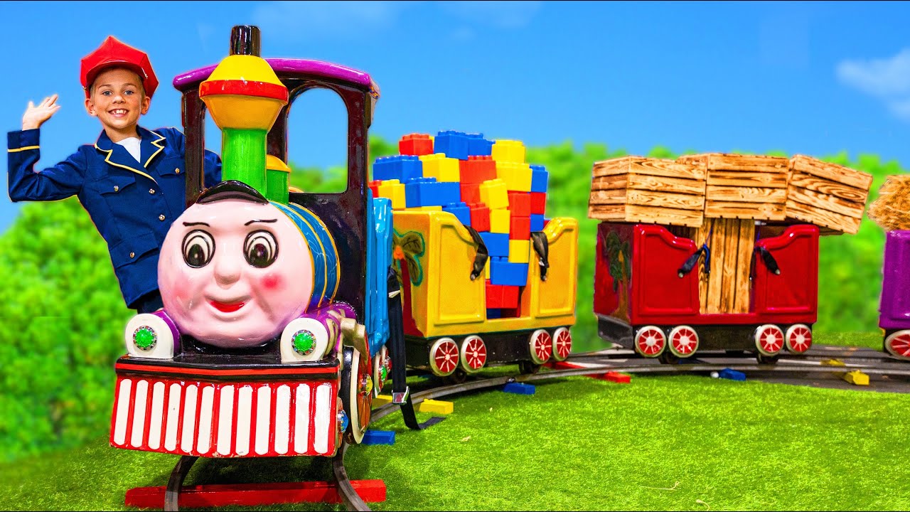 The Kids Play with a Train - YouTube