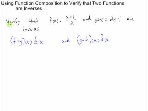 Using Composition to Verify Two Functions are Inverses - YouTube