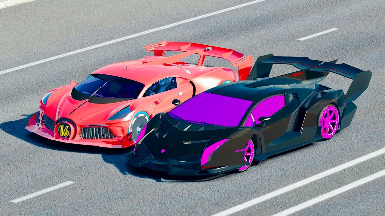 Bugatti Red Devil VGT Concept vs Lamborghini Veneno GTR Concept - Drag ...