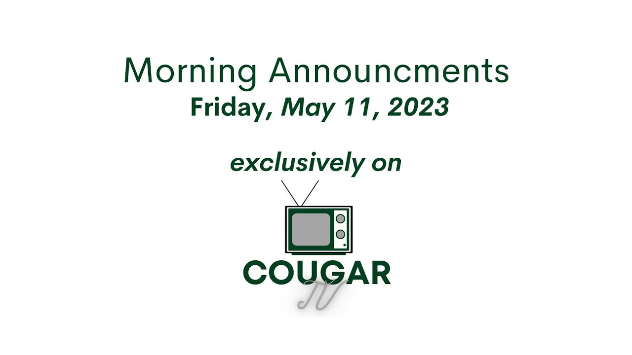 Morning Announcements for Friday May 12, 2023 - YouTube