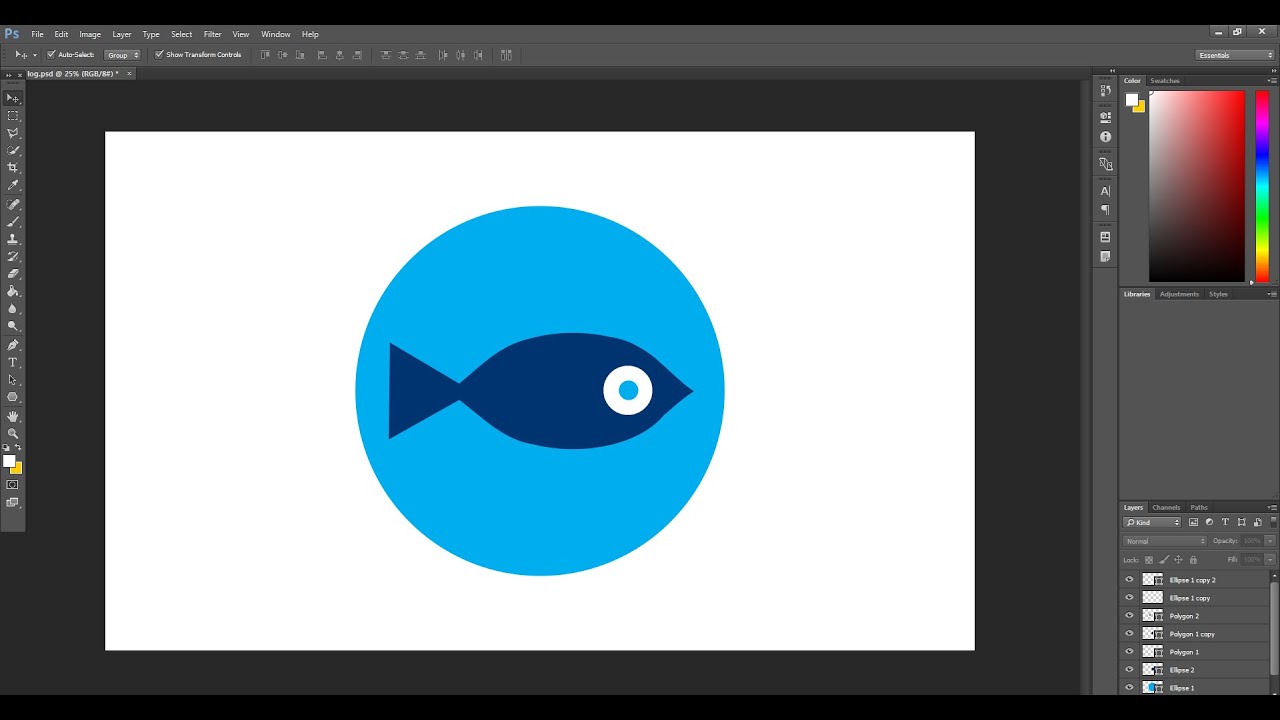 how to make FISHBOWL logo in Adobe Photoshop - YouTube
