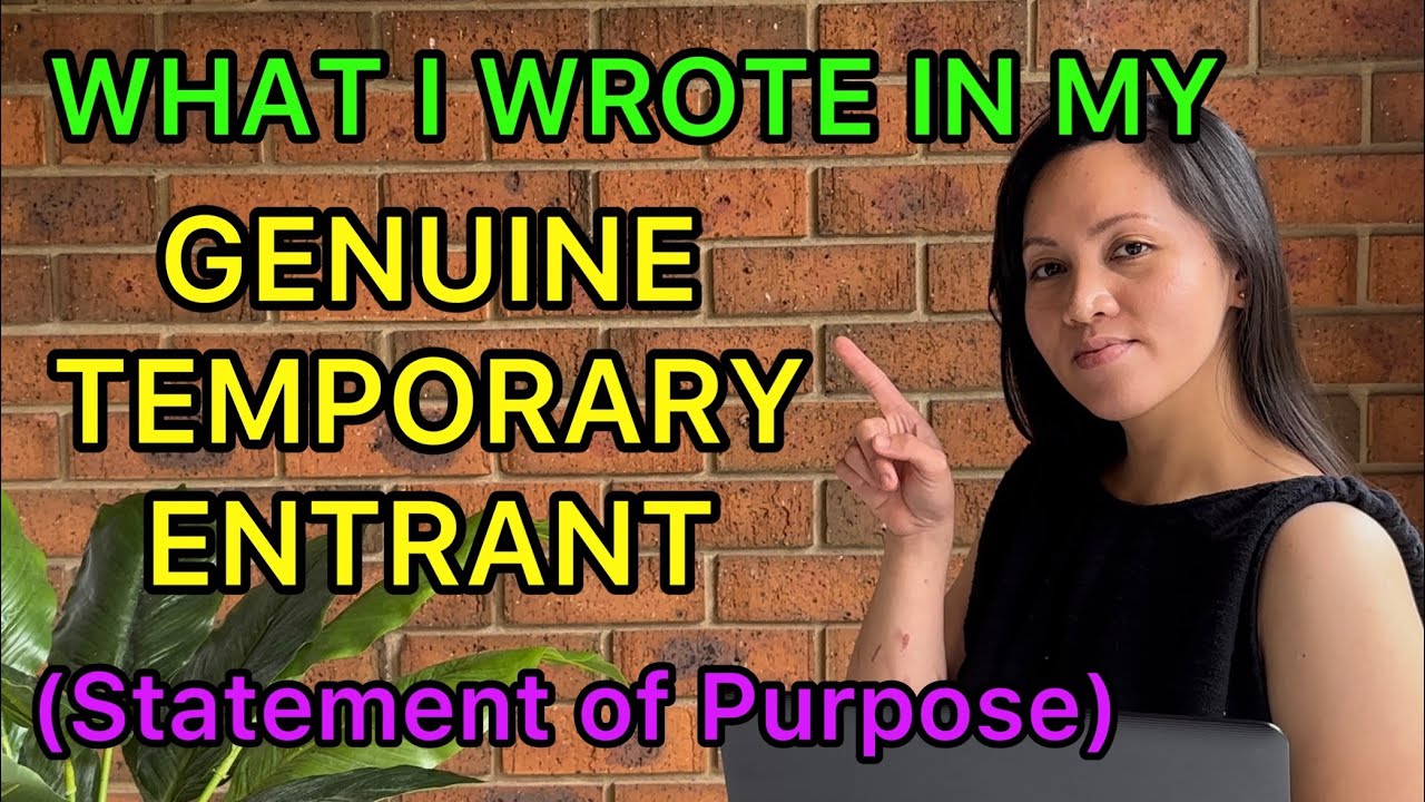 How I wrote my Genuine Temporary Entrant (GTE) - YouTube