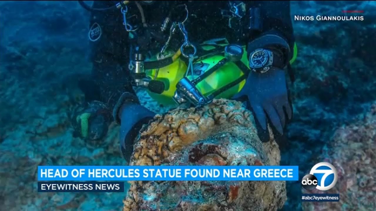 Head of Hercules statue found near Greece l ABC7 - YouTube