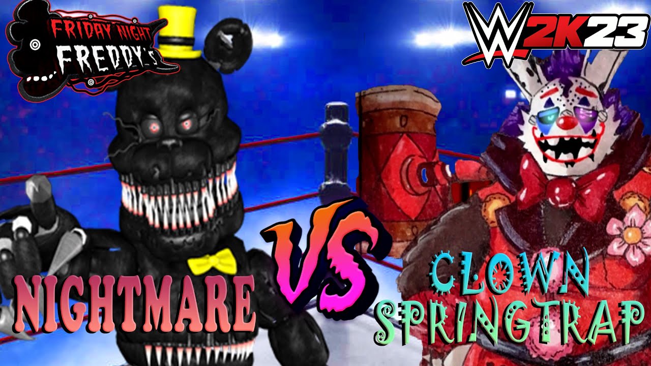 NIGHTMARE VS CLOWN SPRINGTRAP IRON TABLE MATCH! FIVE NIGHTS AT FREDDY'S ...