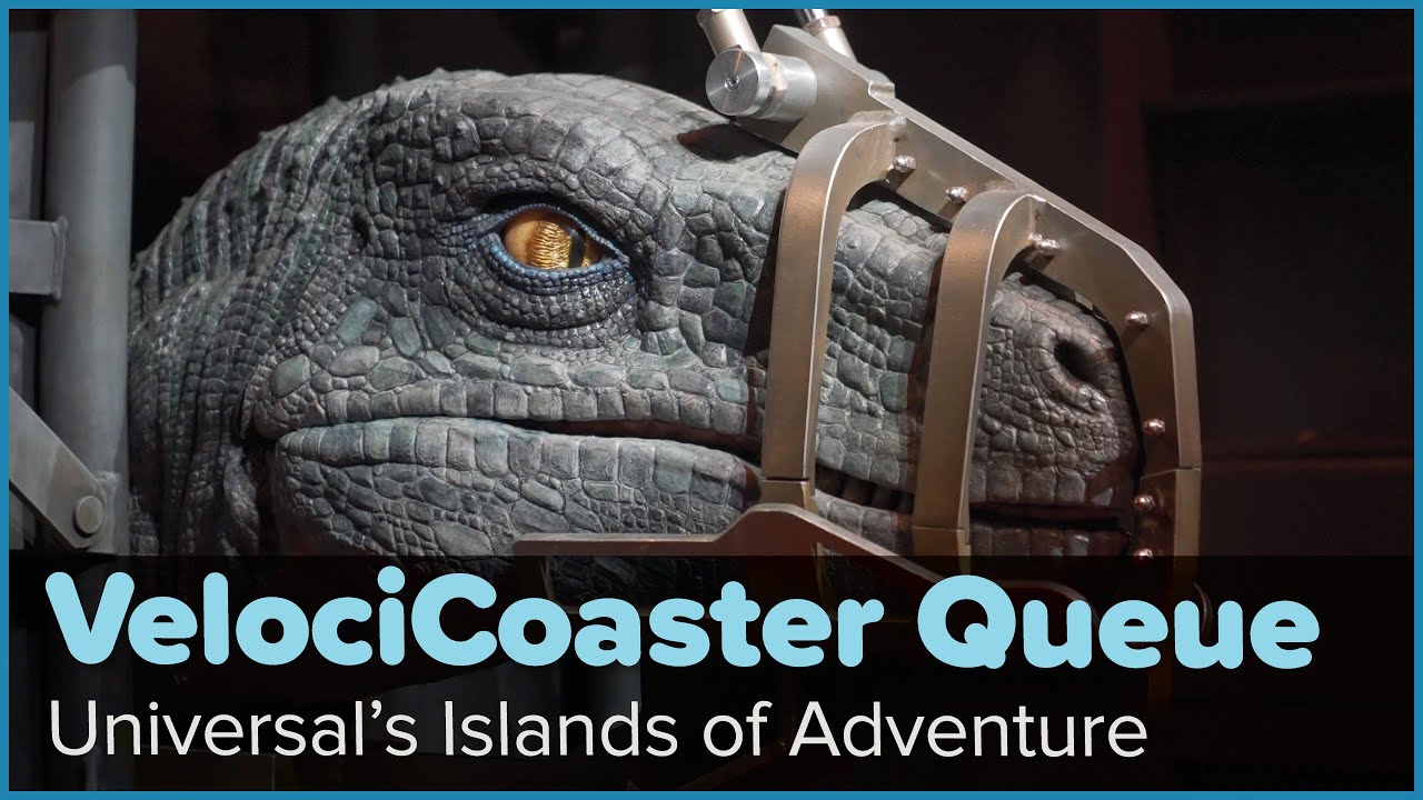 Sneak Peek at Jurassic World VelociCoaster Queue | Universal’s Islands ...