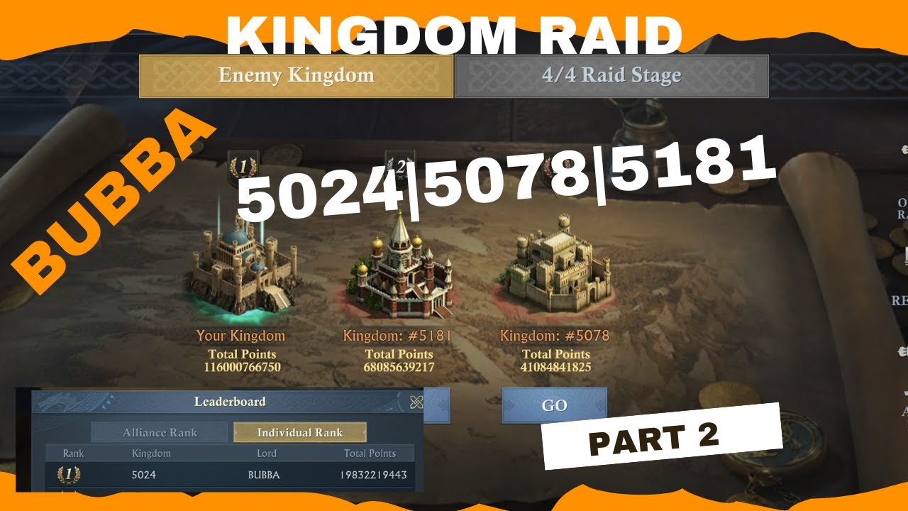 Kingdom Raid | BUBBA | 5024| 5181 | 5078 |PART 2 | King Of Avalon - YouTube