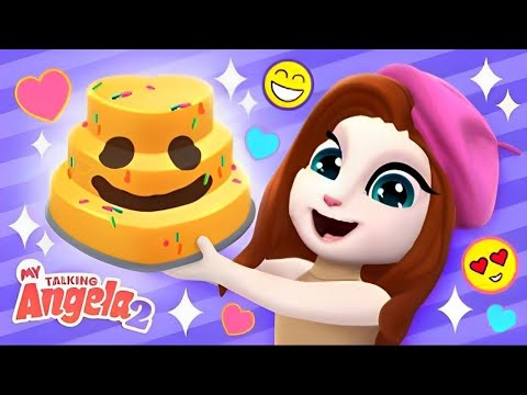 🌈🌺🌿🪄My Talking Angela is making smiley cake for herself🪄🌿🌺My Talking ...