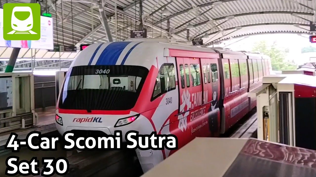 KL Monorail Line 4-car Scomi Sutra Set 30 Arriving and Departing at ...