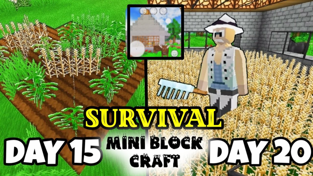 DAY 15-20 SURVIVAL MINI BLOCK CRAFT - YouTube