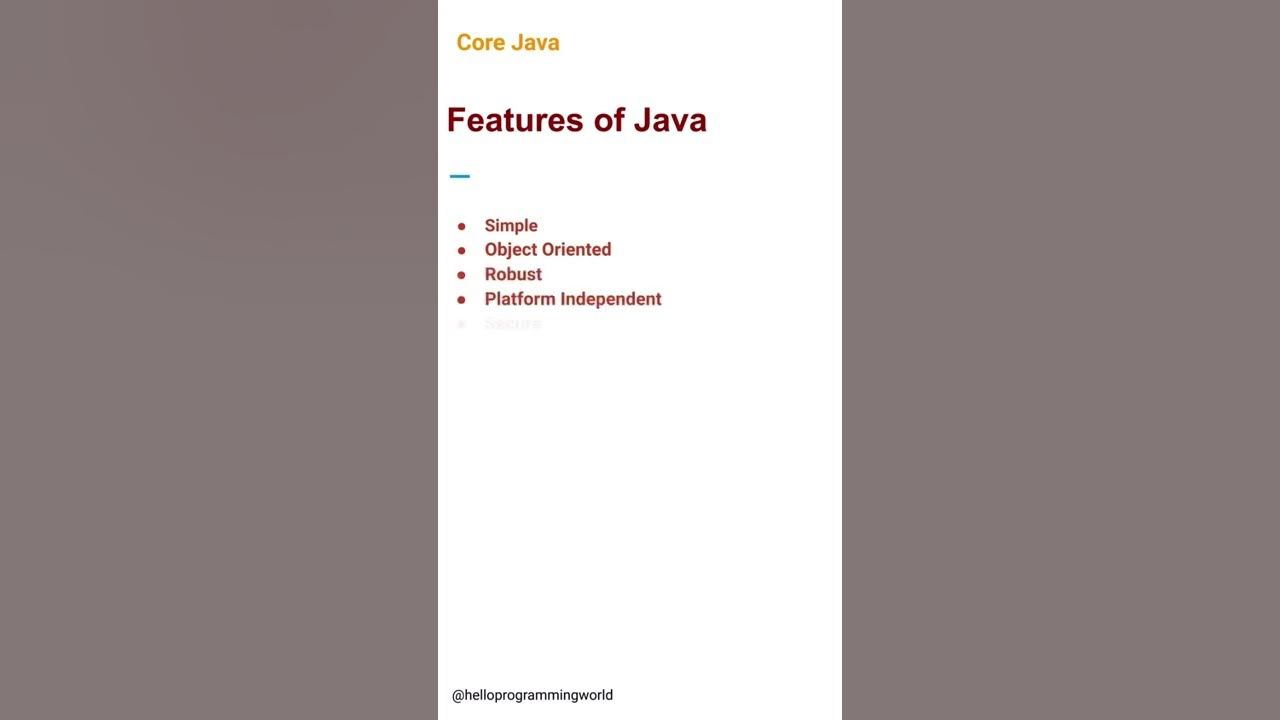 Java Java Features 02 Corejava Youtube