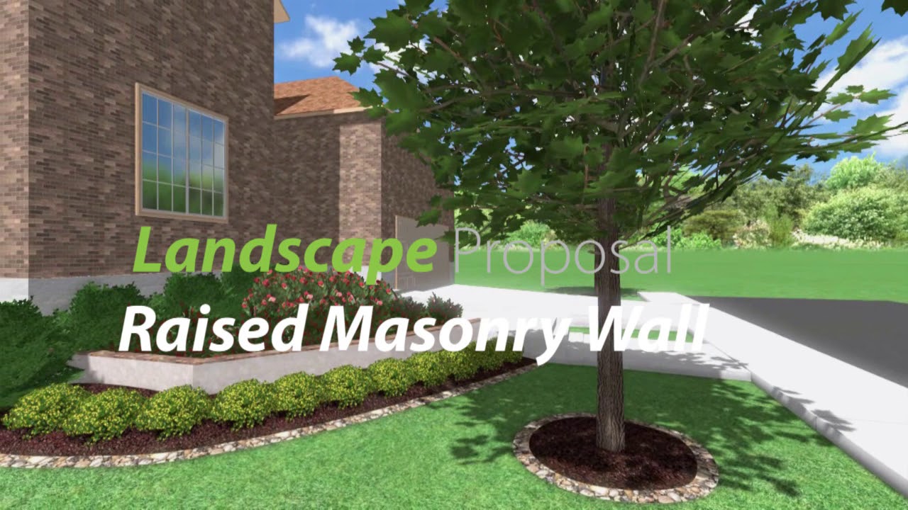 Landscape Proposal for a client, raised masonry flower bed - YouTube