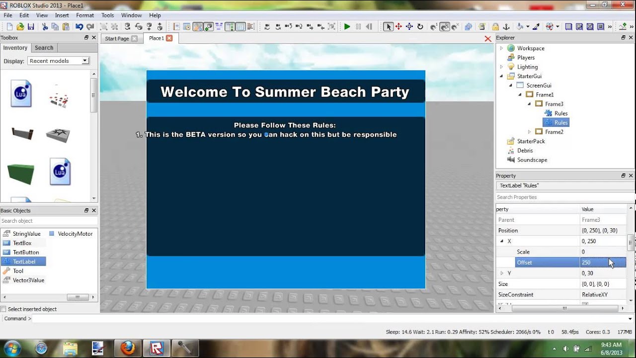 Roblox GUI Tutorial : How to make a Welcome GUI (Part 2) - YouTube