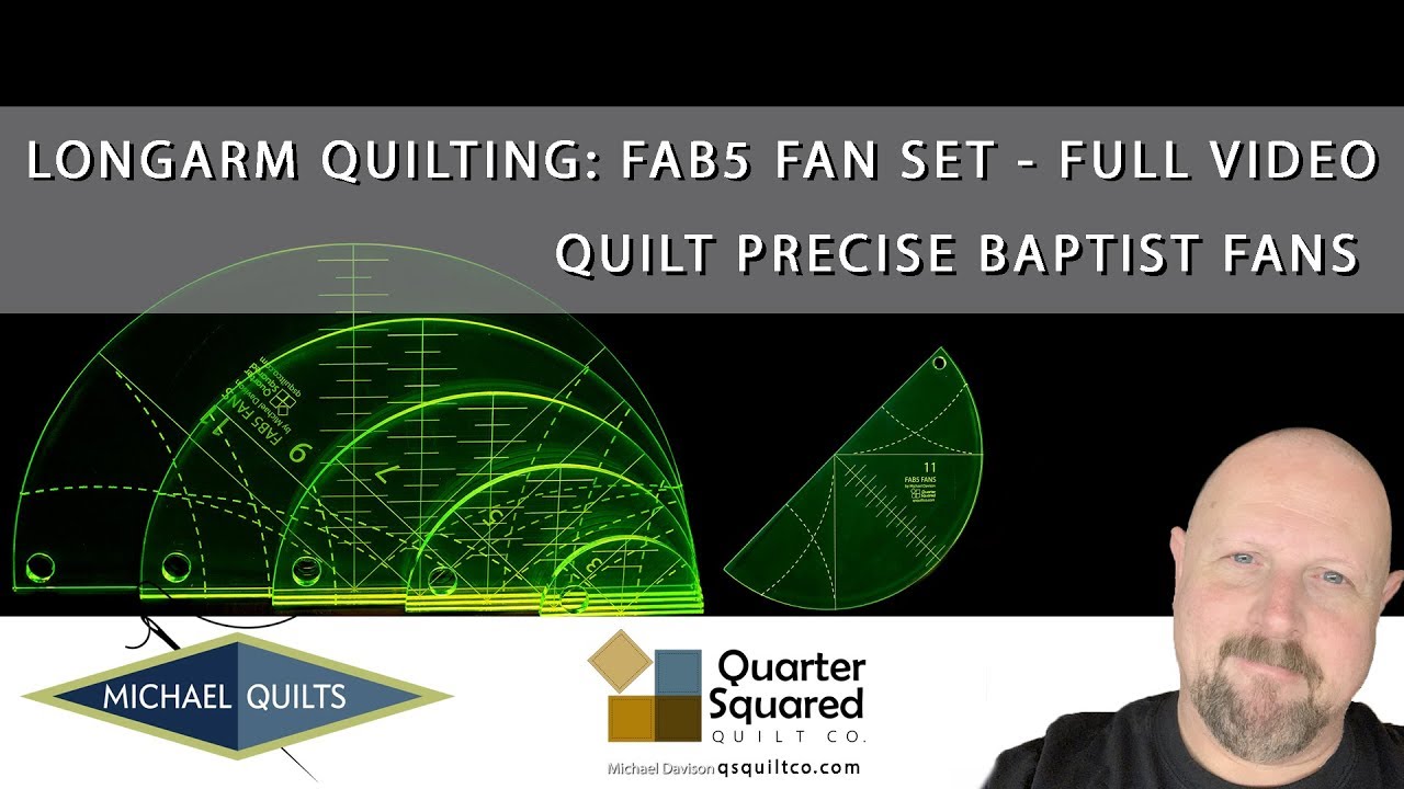 LONGARM MACHINE QUILTING WITH RULERS - BAPTIST FANS FAB5 FAN SET - FULL ...