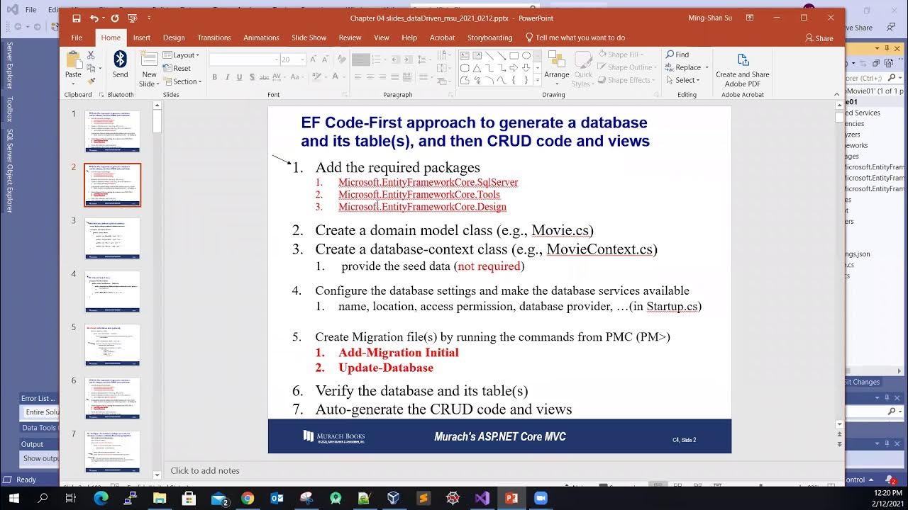 Asp.net Core - (EF) Code-First to create a CRUD app - YouTube