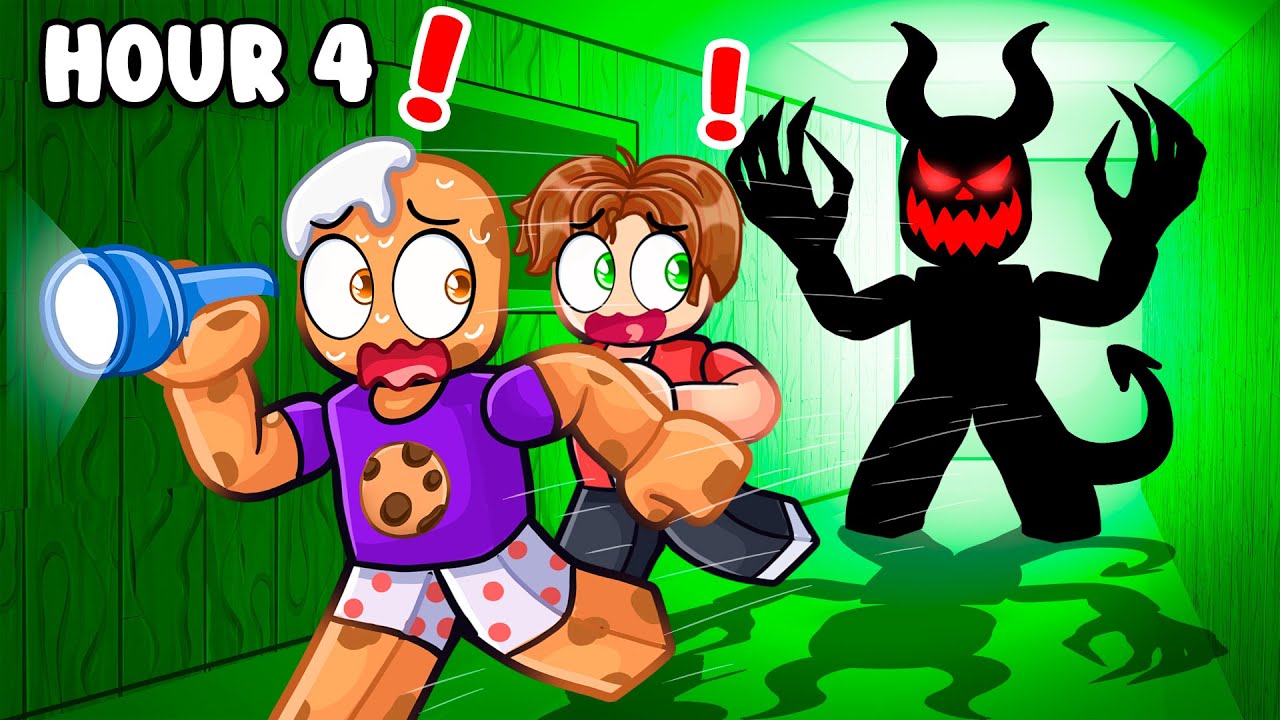 Surviving 24 HOURS While a MONSTER CHASES US in Roblox - YouTube