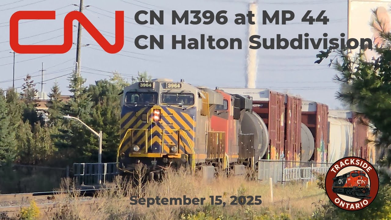 CN M396 at MP 44 CN Halton Subdivision • September 15, 2025 - YouTube