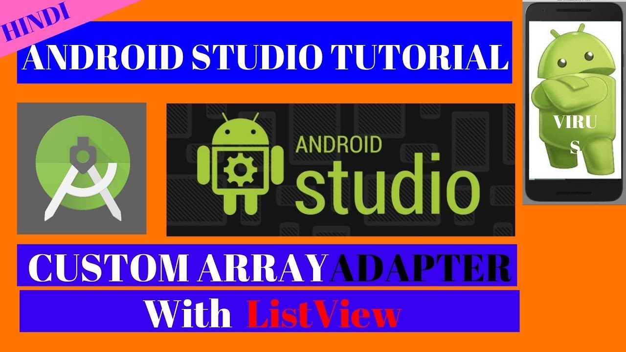 Custom ArrayAdapter with ListView | custom ArrayAdapter - YouTube