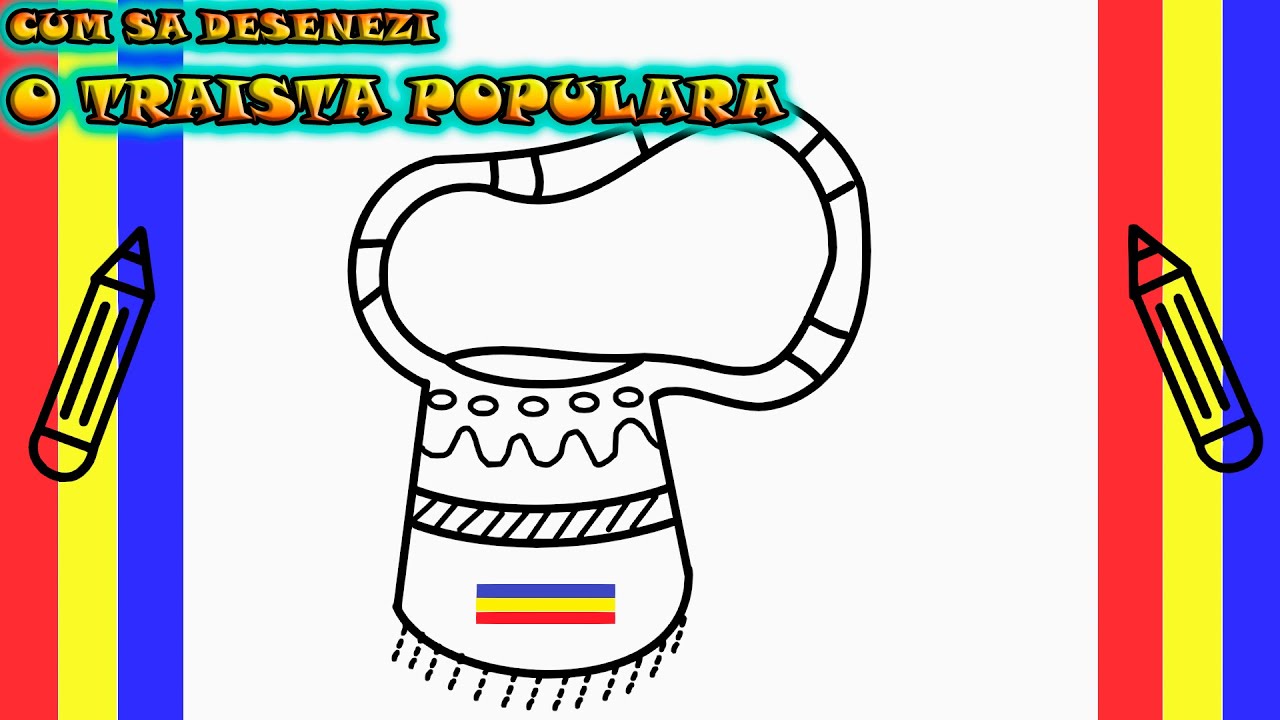 ZIUA ROMANIEI | Cum Sa Desenezi O TRAISTA POPULARA | Deseneaza Singur ...
