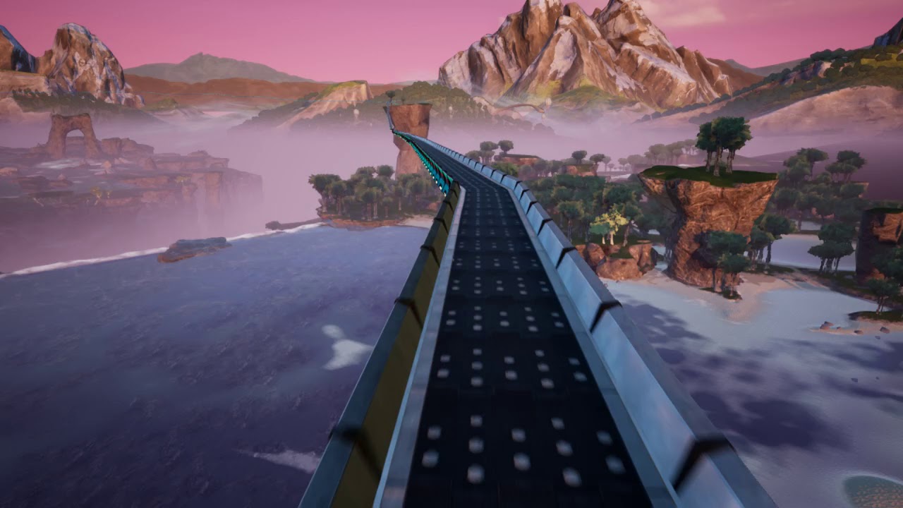 Satisfactory conveyor around the edge of the map full world tour (non ...