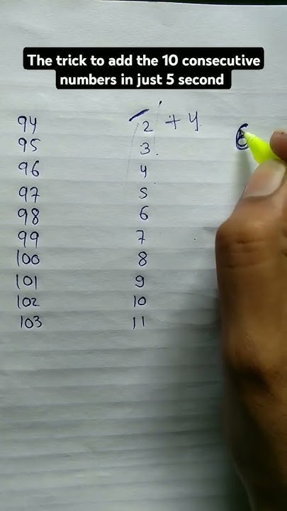 Trick to add 10 consecutive numbers in 5 seconds #tricks #maths #mathstricks #ytshorts #yt - YouTube
