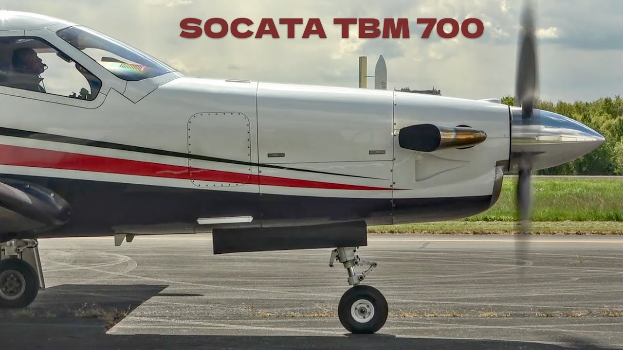 Socata TBM-700 warm-up & take-off - YouTube