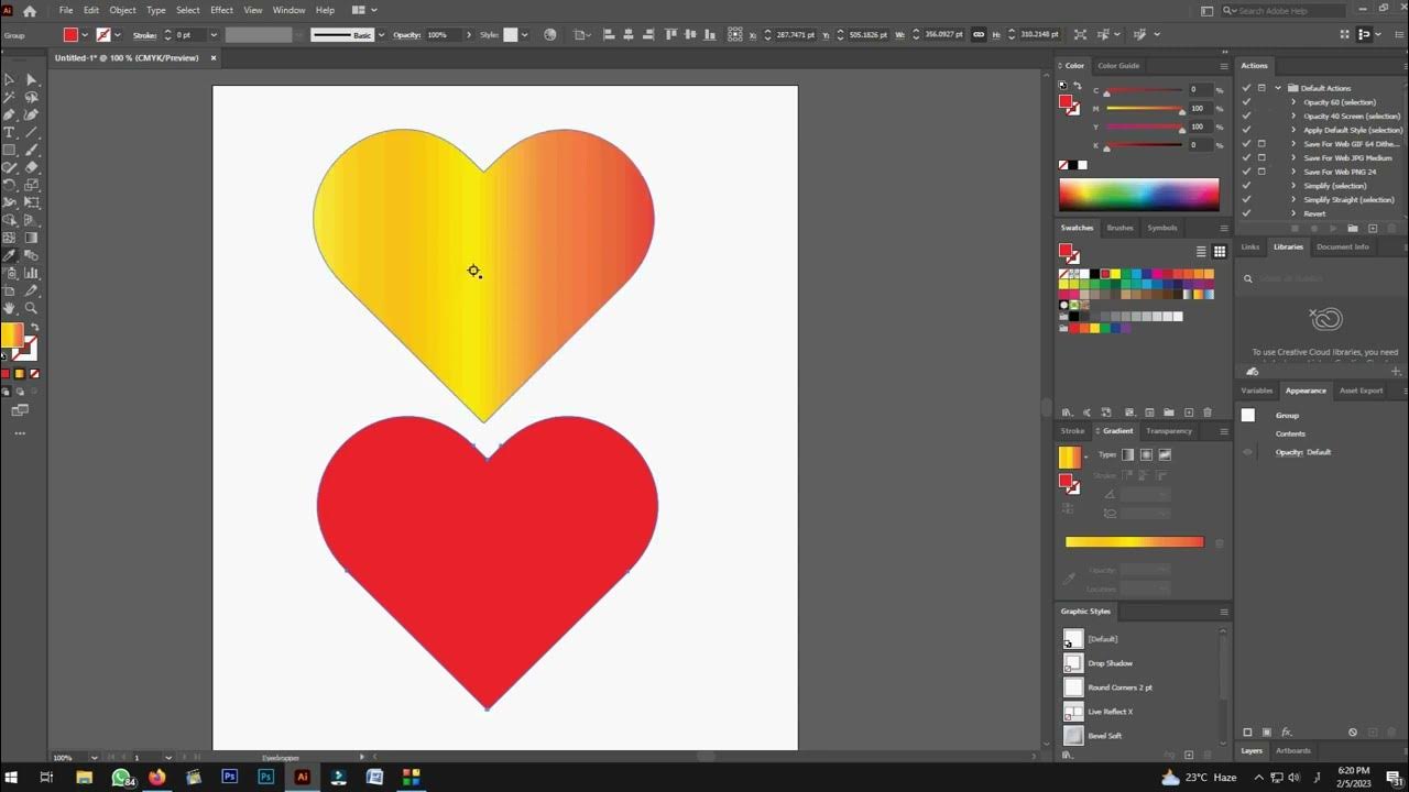Quicker way to Create Heart Shape in Adobe Illustrator #tutorial #adobe ...