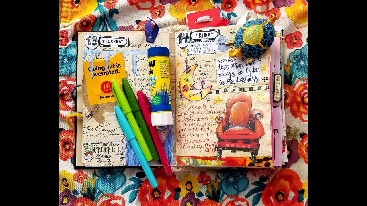January Flip Through of my creative daily journal - YouTube