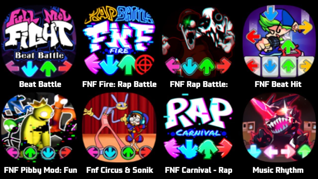 FNF Rainbow Friends, FNF Sans, FNF Mickey Mouse Craziness, FNF Starving ...
