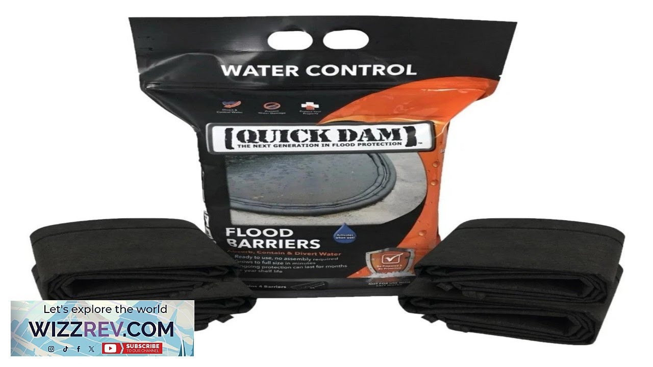 Quick Dam QD65 4 Water Activated 5ft Flood Barrier 4 Pack Black New ...