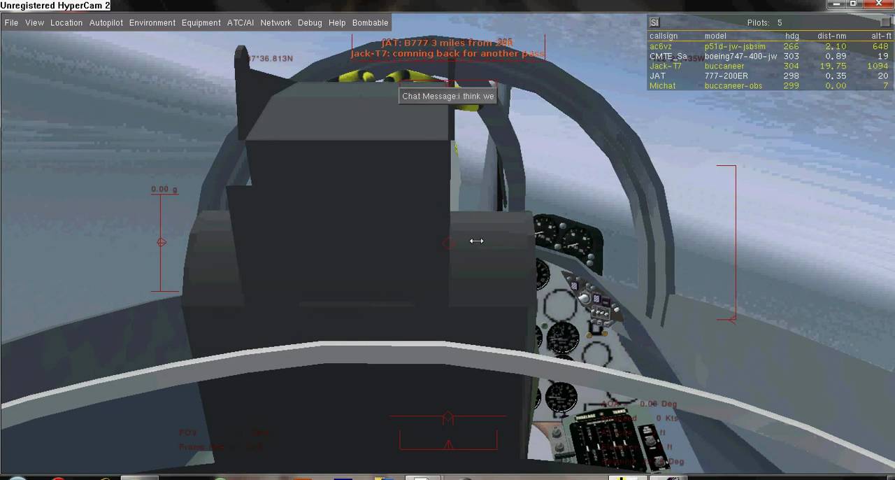 FlightGear: Multiplayer: Riding the backseat in the Buccaneer - YouTube