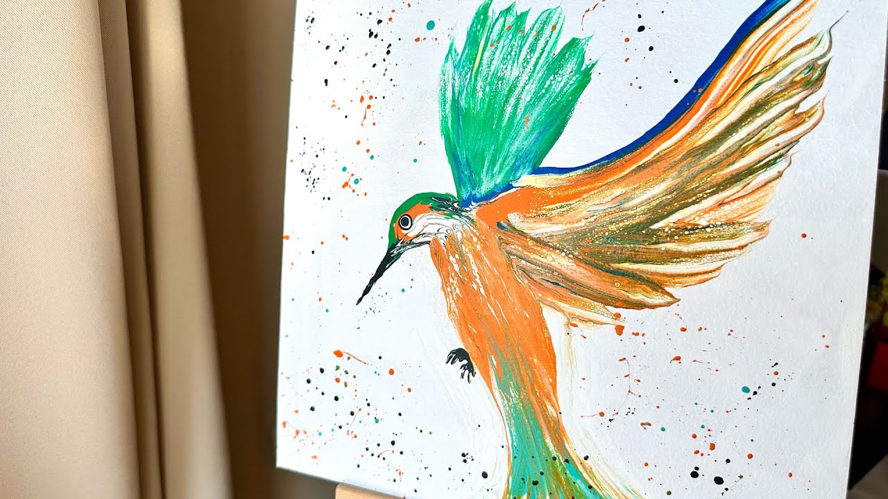Painting ideas for beginners: How to Paint Beautiful Colibri bird using ...