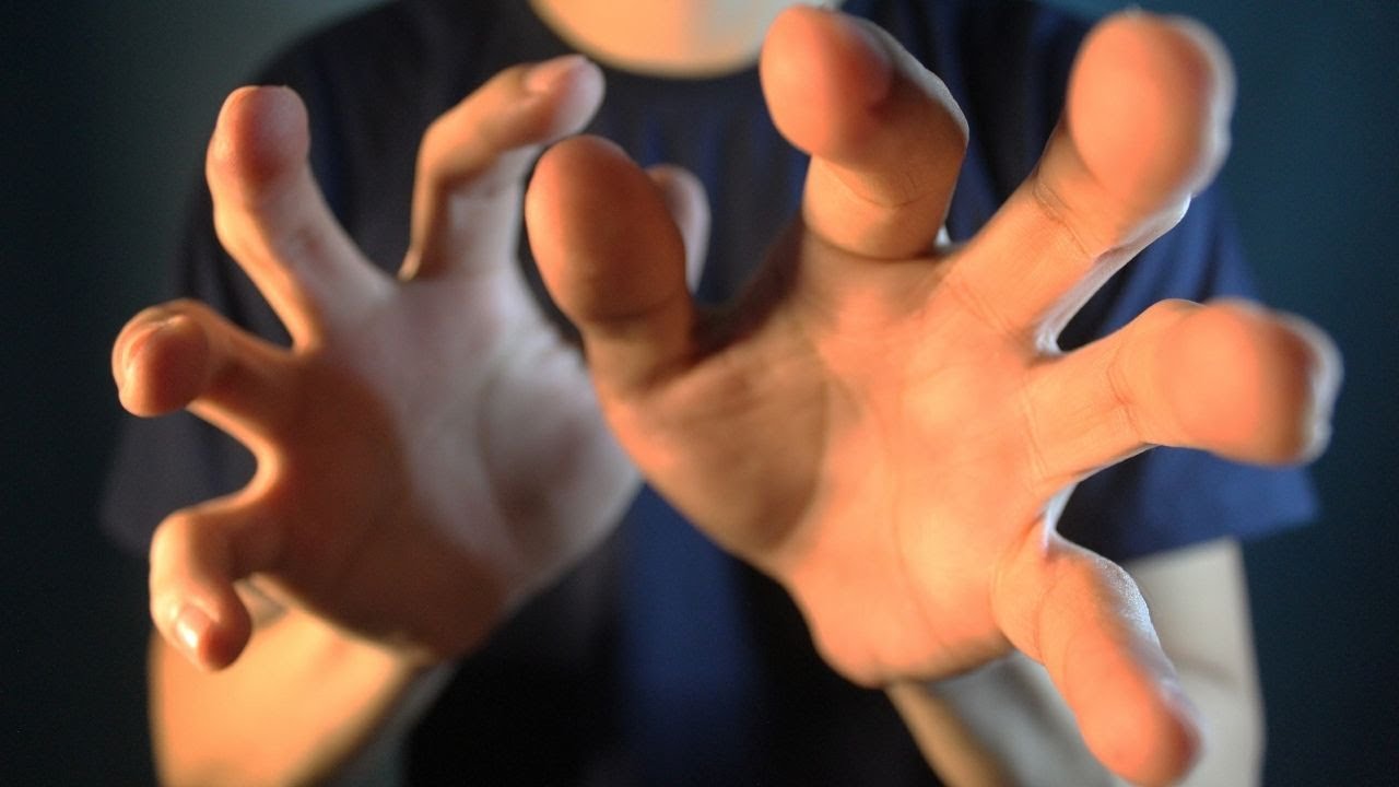 ASMR Hand movements/ Face touching/ tickle with Mouth sounds - YouTube