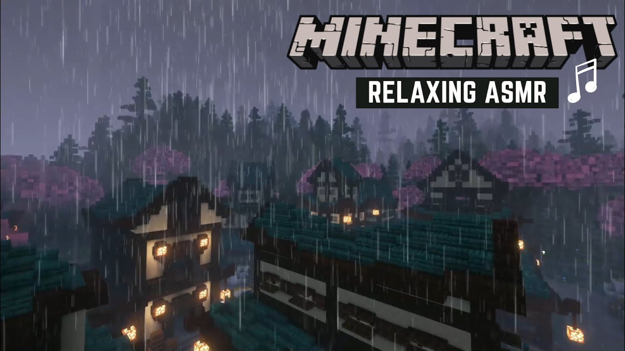 10 Hours Of Relaxation With The Rain In Japan | Natural Minecraft ASMR ...